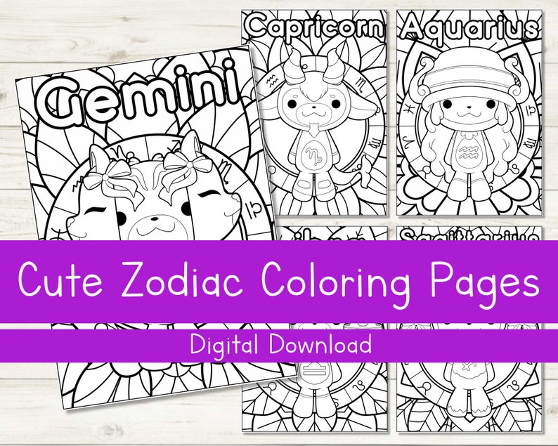 Astrological Sign Coloring Pages | Cute Zodiac Coloring Pages ...