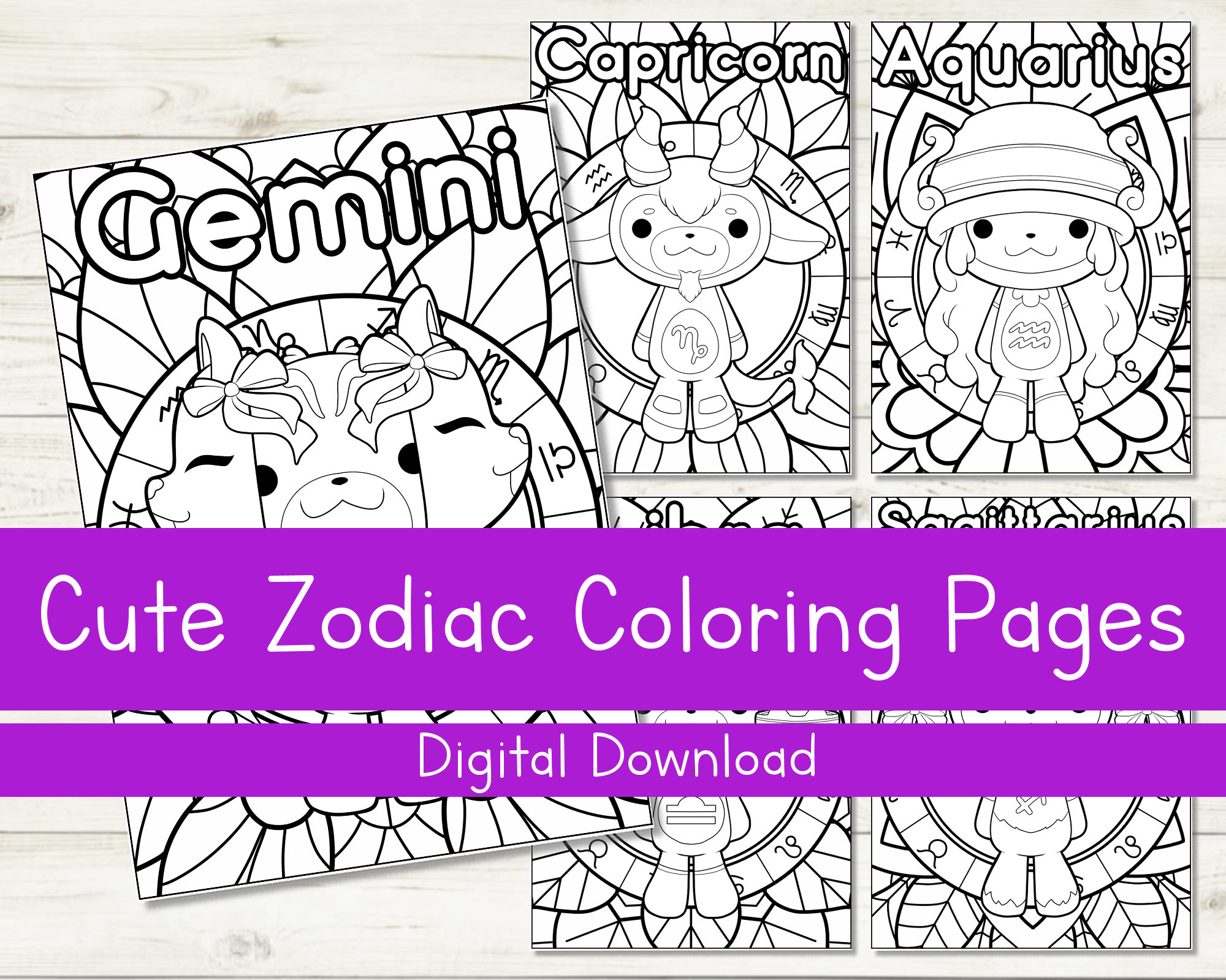 Astrological Sign Coloring Pages | Cute Zodiac Coloring Pages ...