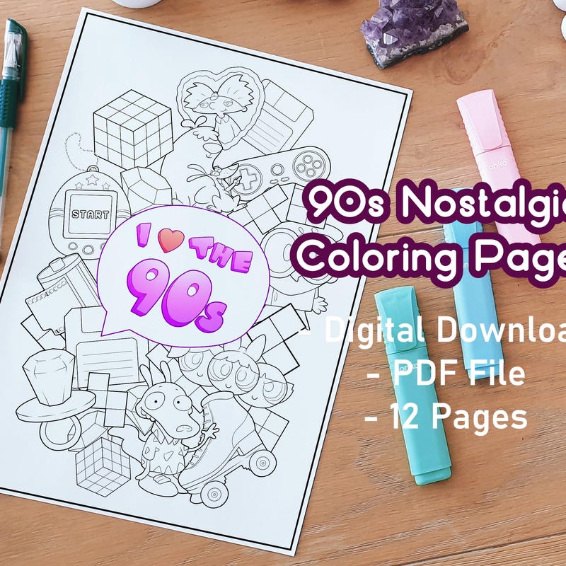 Adult Nostalgia Coloring - Etsy