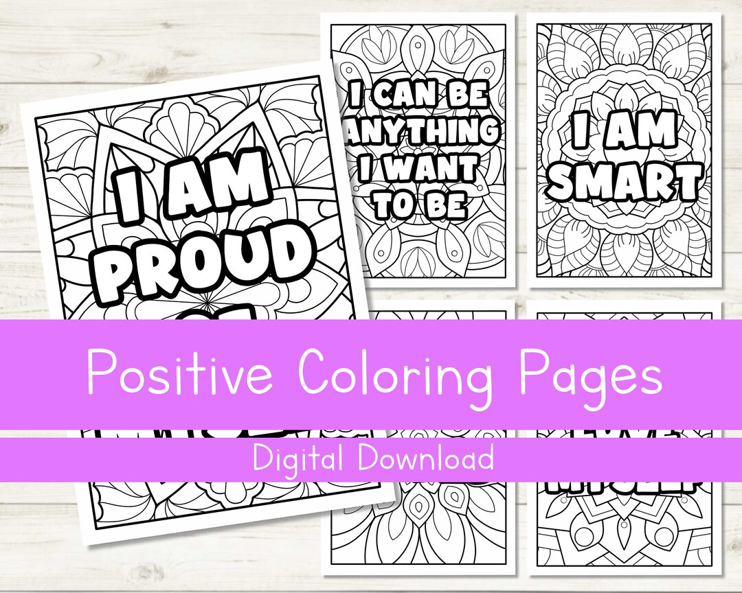 50 Positive Coloring Pages Printable Inspirational - Etsy