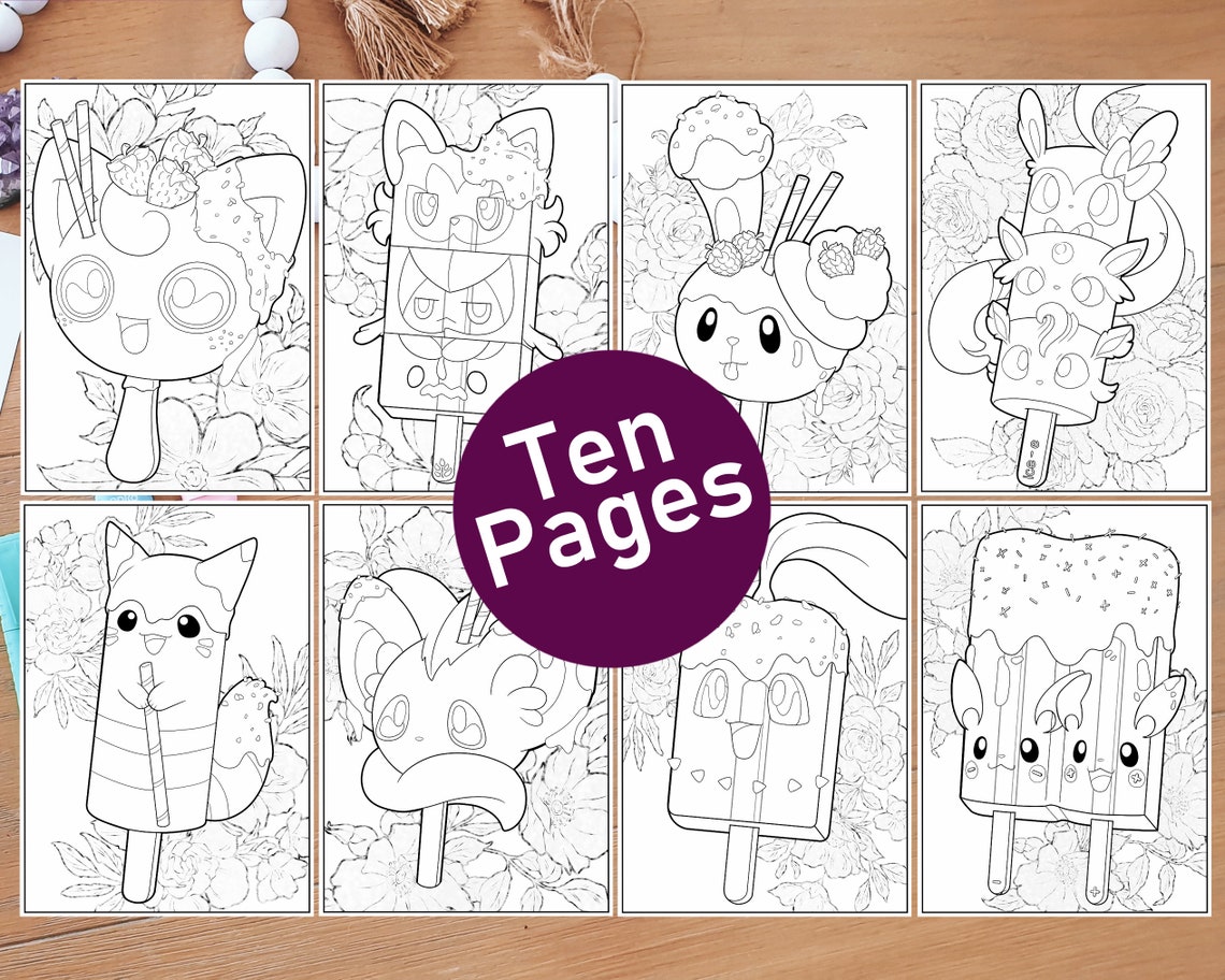 Pokemon Ice Pops Coloring Pages Printable Coloring Pages Digital ...
