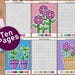 Pixel Flowers Color by Numbers Coloring Pack | Florals Coloring Pages ...