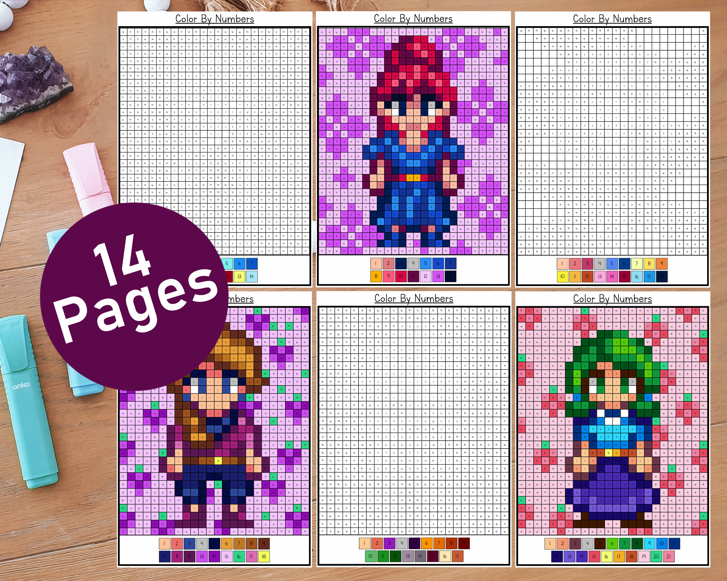 Stardew Girls Color by Number: Printable Gaming Coloring Pages Pack ...
