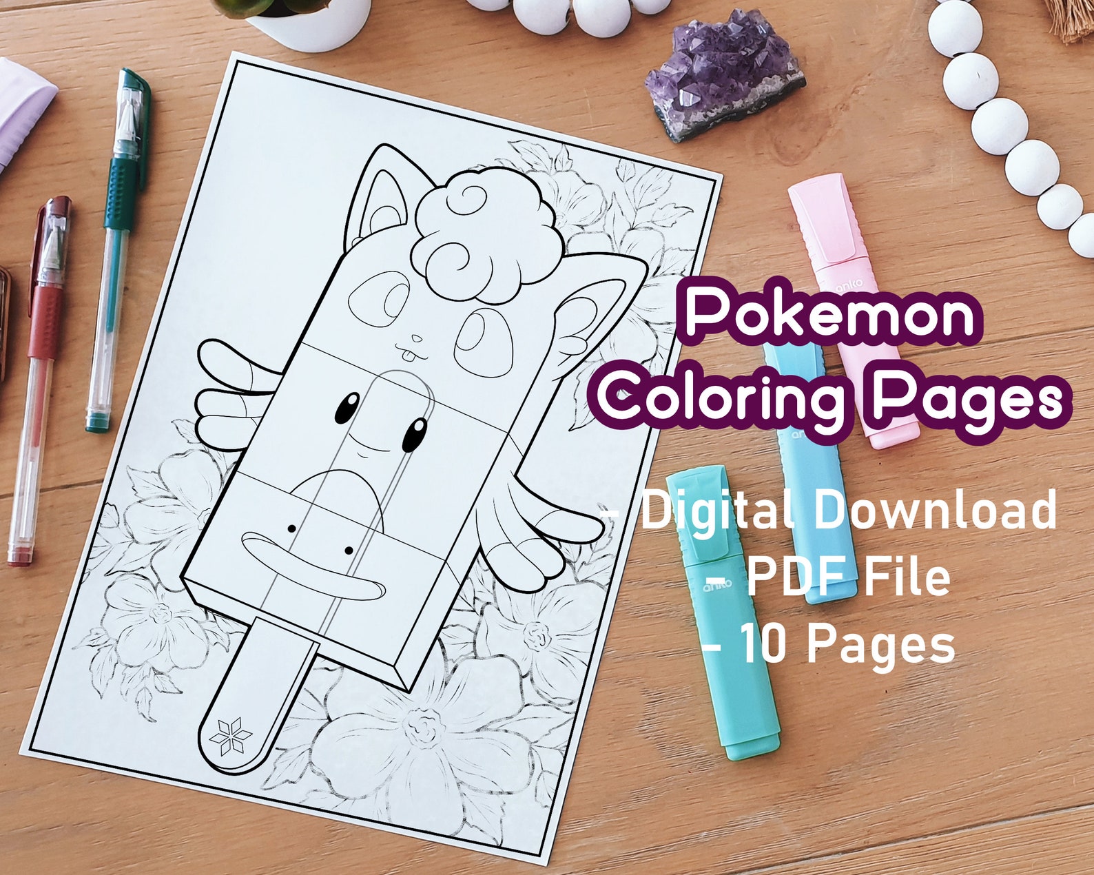 Pokemon Ice Cream Coloring Pages Printable Coloring Pages Digital ...