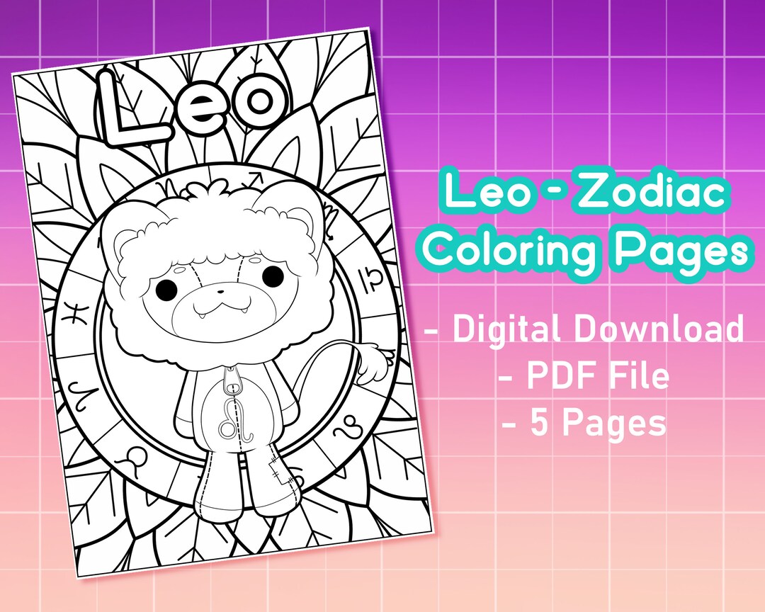 Leo Coloring Pages | Astrological Sign Coloring Pages | Cute Zodiac ...