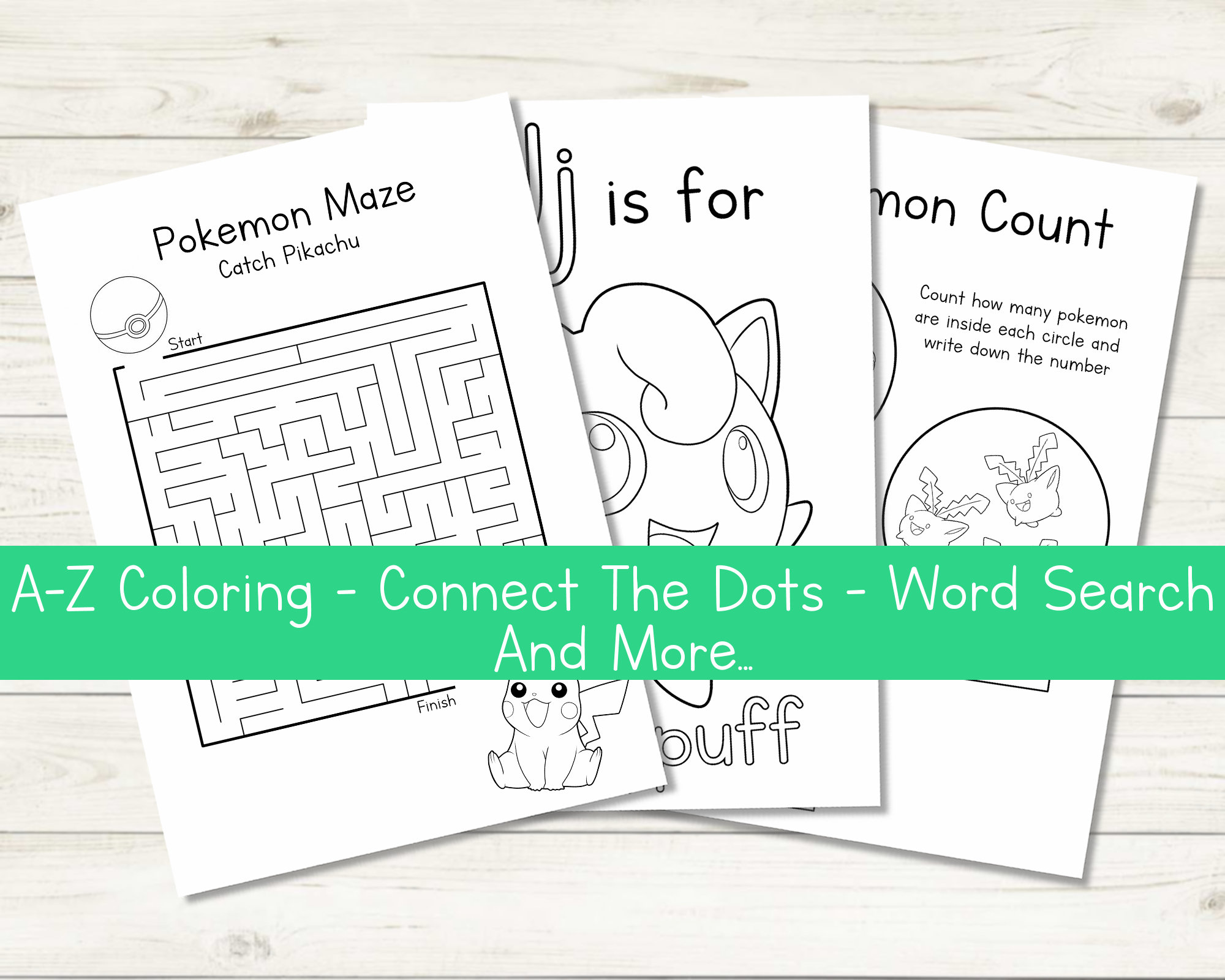 Pokemon Activity Pack A-Z Coloring Worksheets for Kids - Etsy Australia