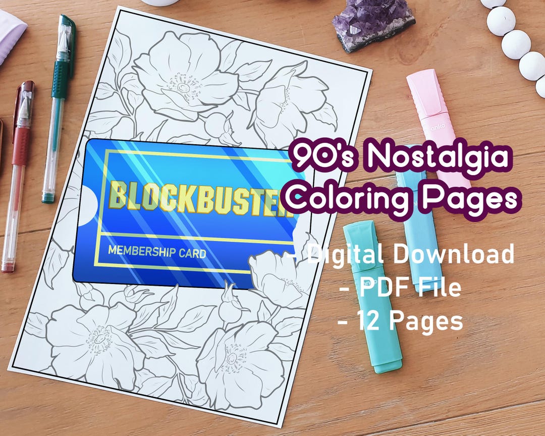 90s Nostalgia Coloring Pages Pack 2 | 90s Things | Adult Coloring Pack ...