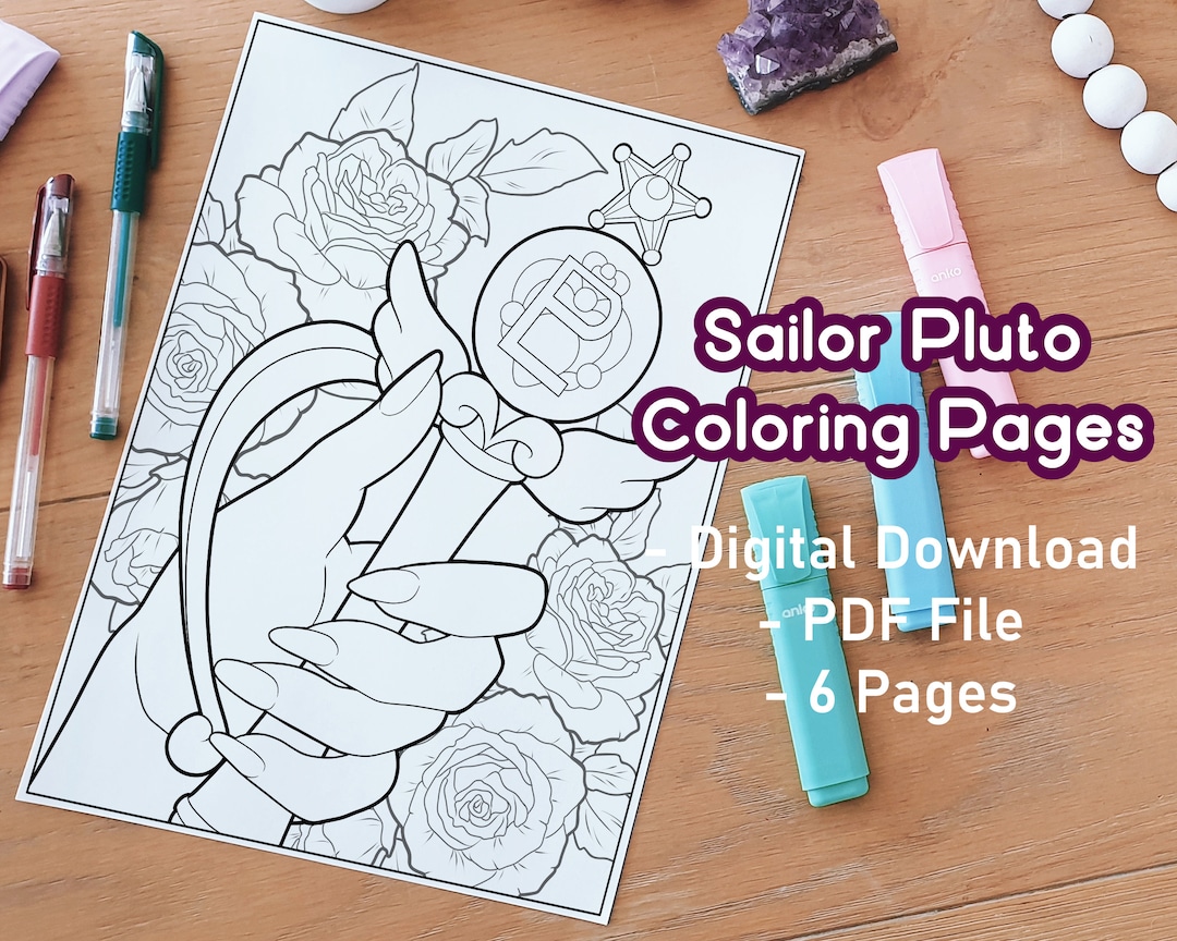 Sailor Pluto Coloring Pack Printable Coloring Pages Digital Sailor ...