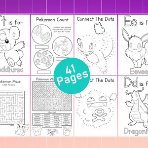 Pokemon Activity Pack A-Z Coloring Worksheets for Kids Printable ...