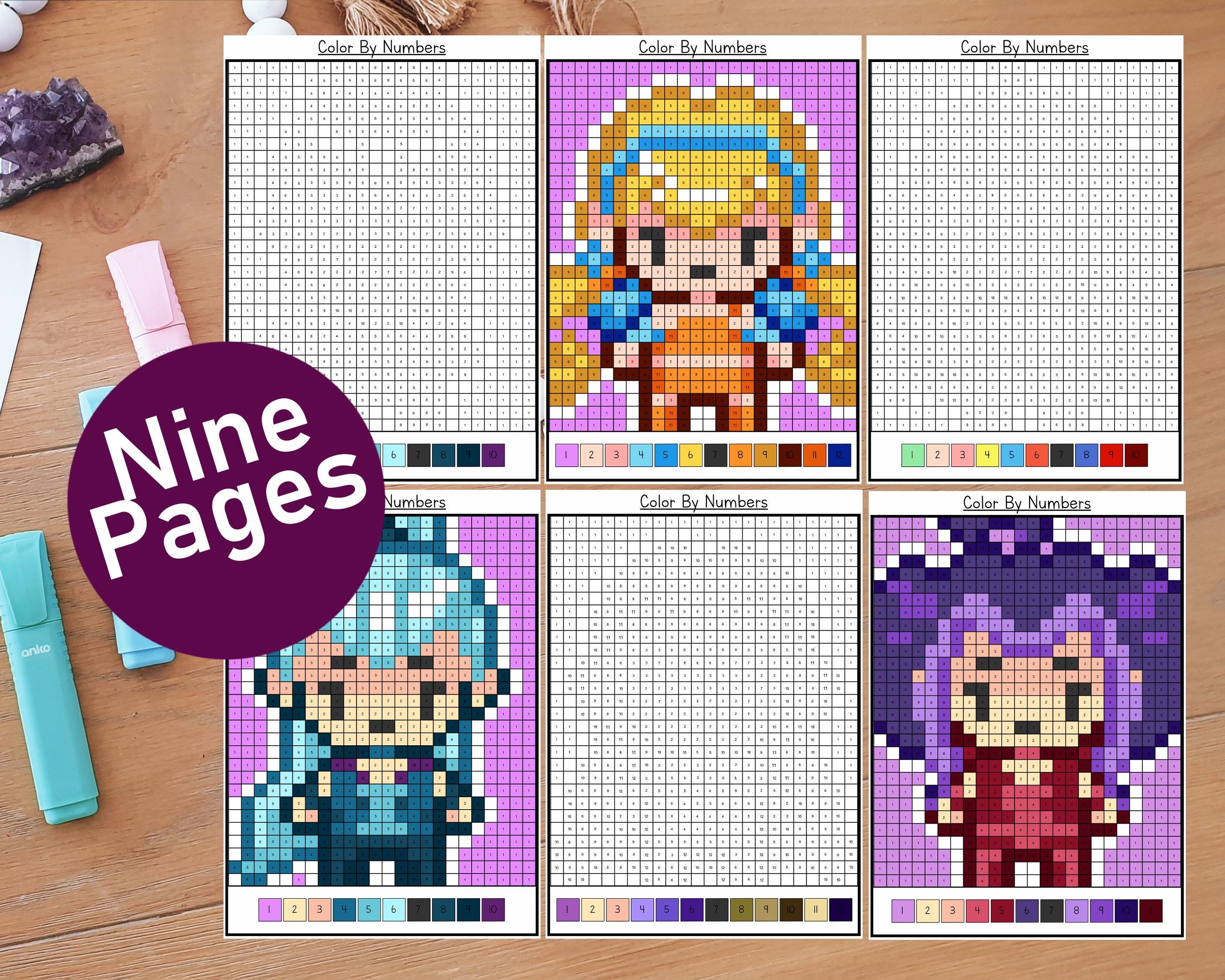 Pixel Fairies Color by Numbers: Kawaii Coloring Pages (PDF) - Etsy