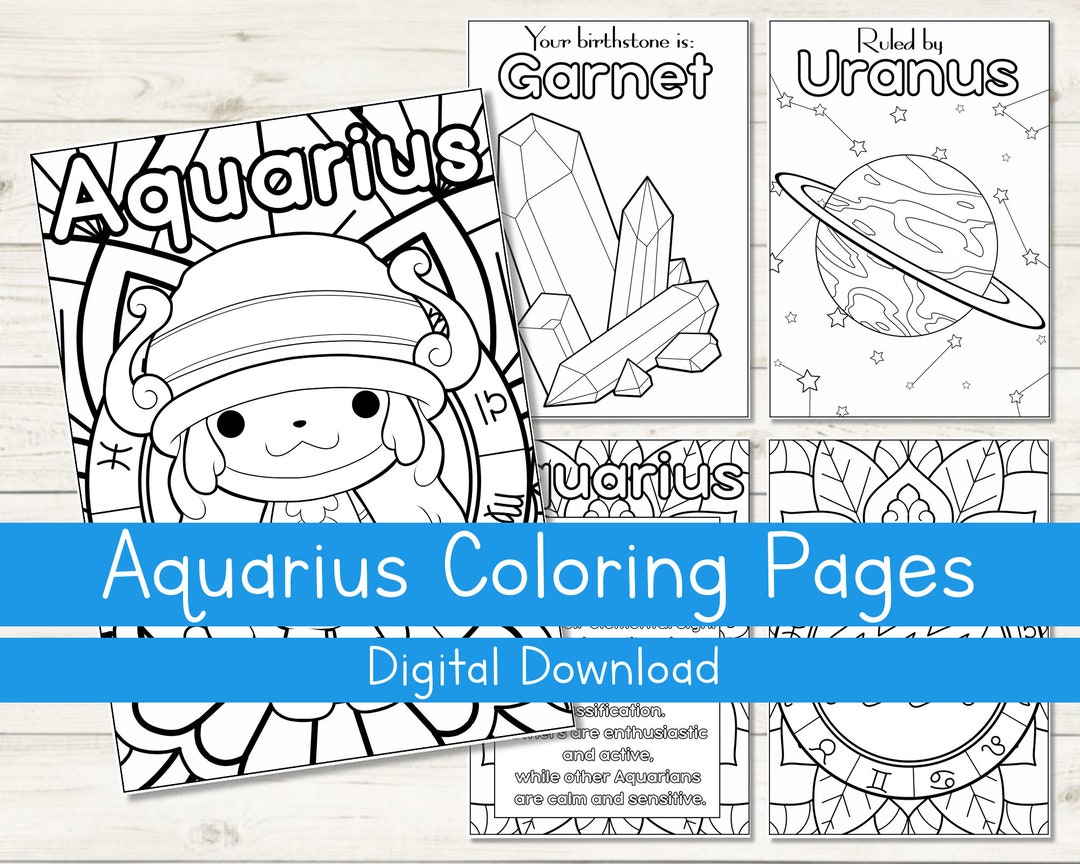 Aquarius Coloring Pages | Astrological Sign Coloring Pages | Cute ...
