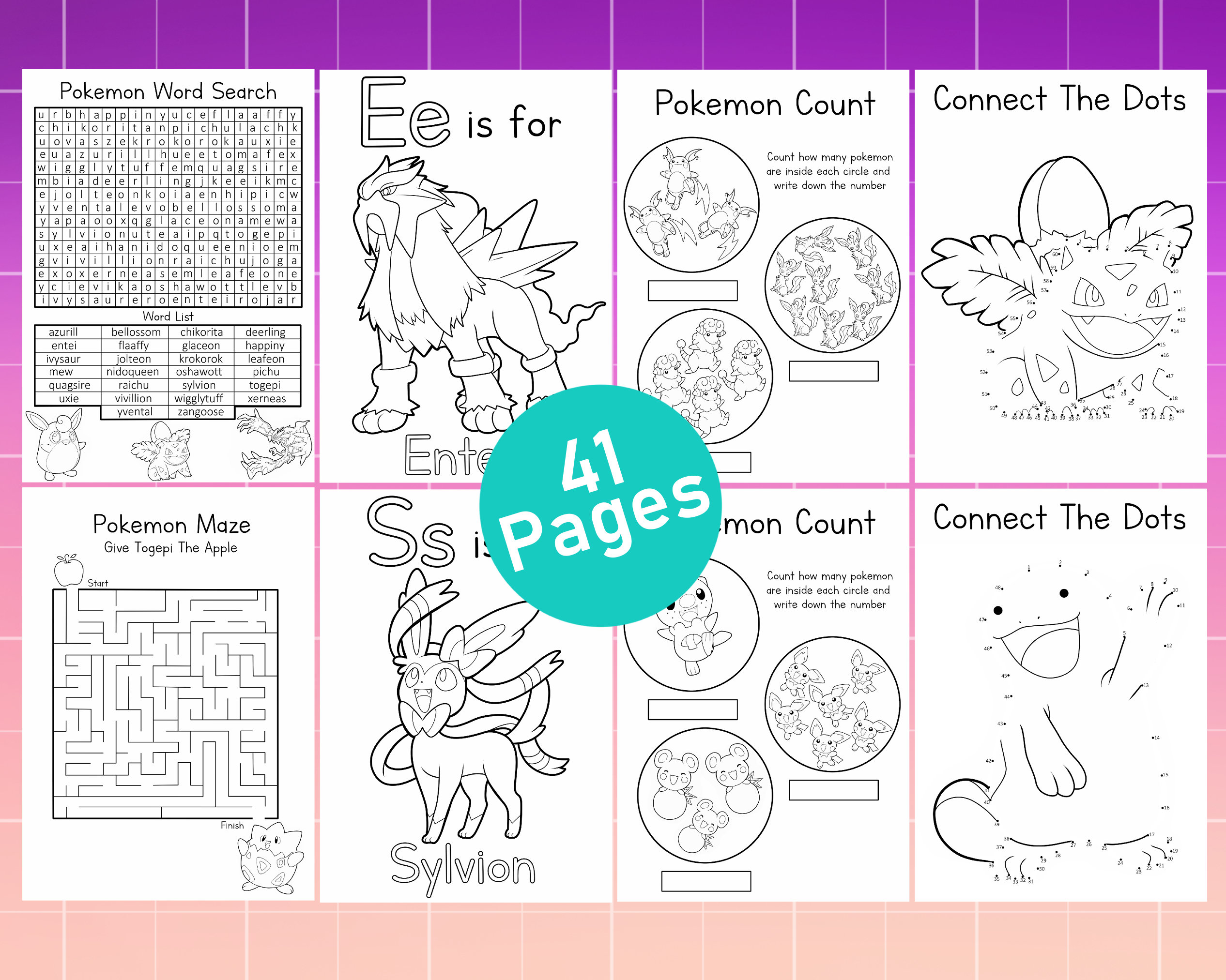 Pokemon Activity Pack 2 A-Z Coloring Worksheets for Kids Printable ...