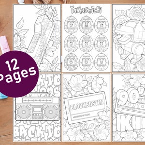 90s Nostalgia Coloring Pages Pack 2 | 90s Things | Adult Coloring Pack ...
