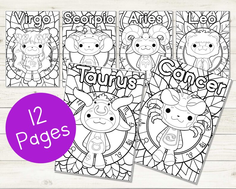 Astrological Sign Coloring Pages | Cute Zodiac Coloring Pages ...