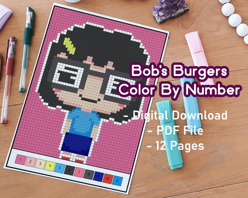 Pixel Bob Color by Numbers Coloring Pack | Print and Color | Pixel Art ...
