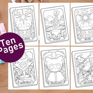 Tarot Cards Coloring Pages | Spooky | Creepy Kawaii | Witchy Art ...