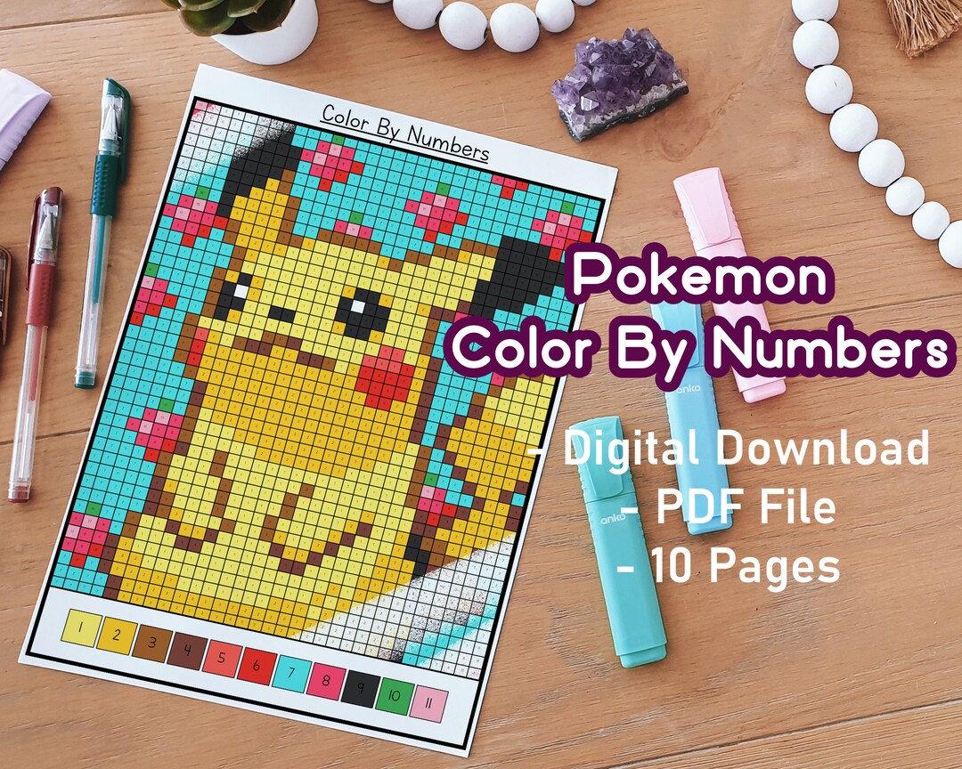 Cartoon Color by Number Pack 3 | Printables | Poke Coloring Pages ...