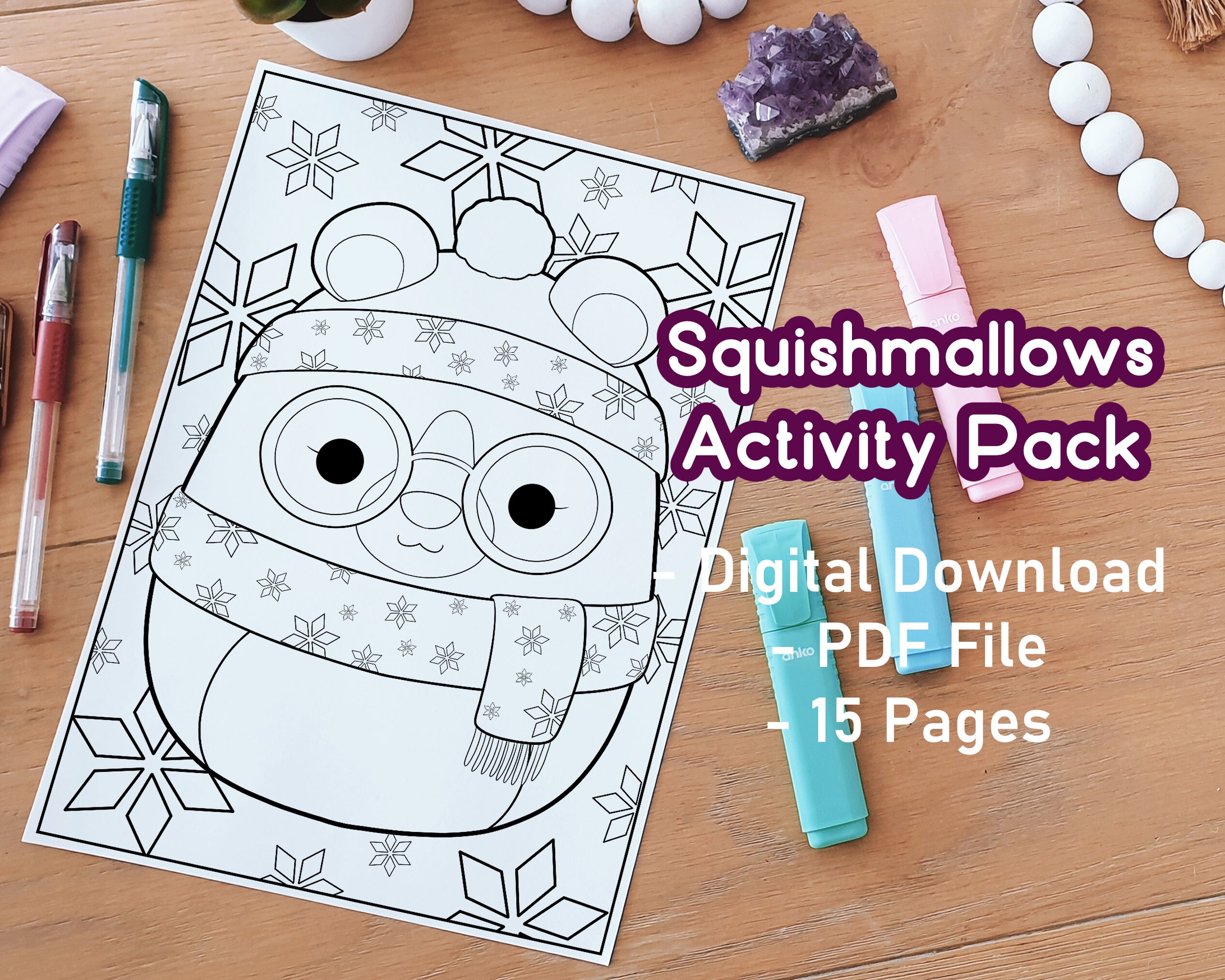 Squishmallows Activity Pack: Coloring Pages, Maze, Word Search (digital ...