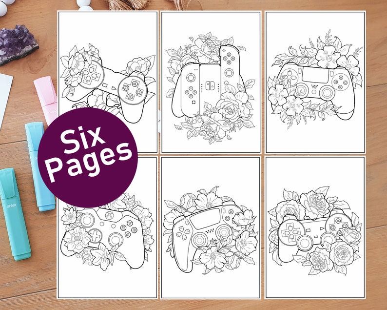 Gaming Coloring Pages Floral Coloring Pages Cute Coloring Pages Adult ...