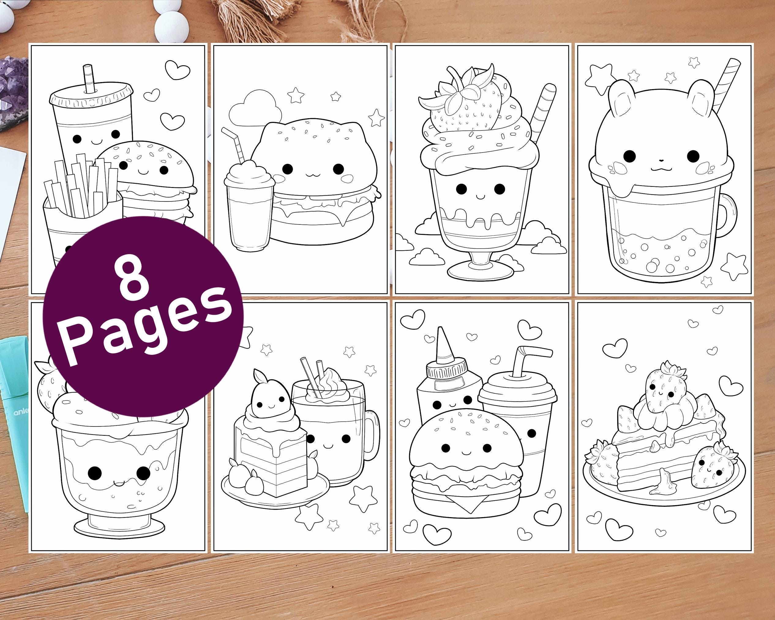 Kawaii Food Coloring Pages | Cute | Coffee | Fall | Cozy | Adult ...