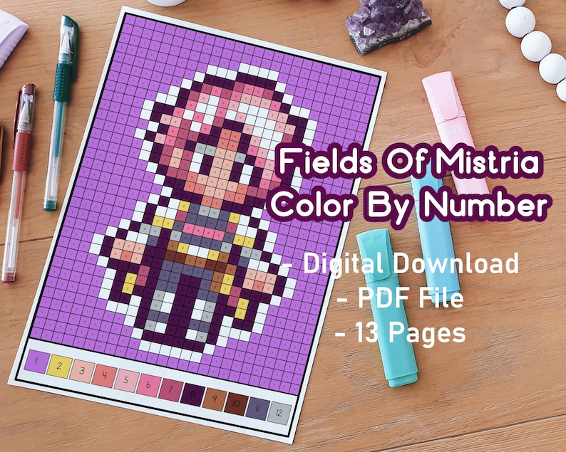 Fields of Mistria Boys Color by Number Pack: Gaming Coloring Pages ...
