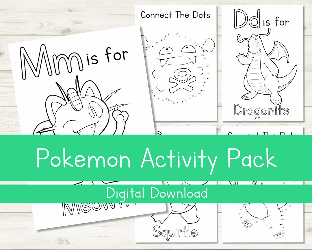 Pokemon Activity Pack A-Z Coloring Worksheets for Kids - Etsy Australia