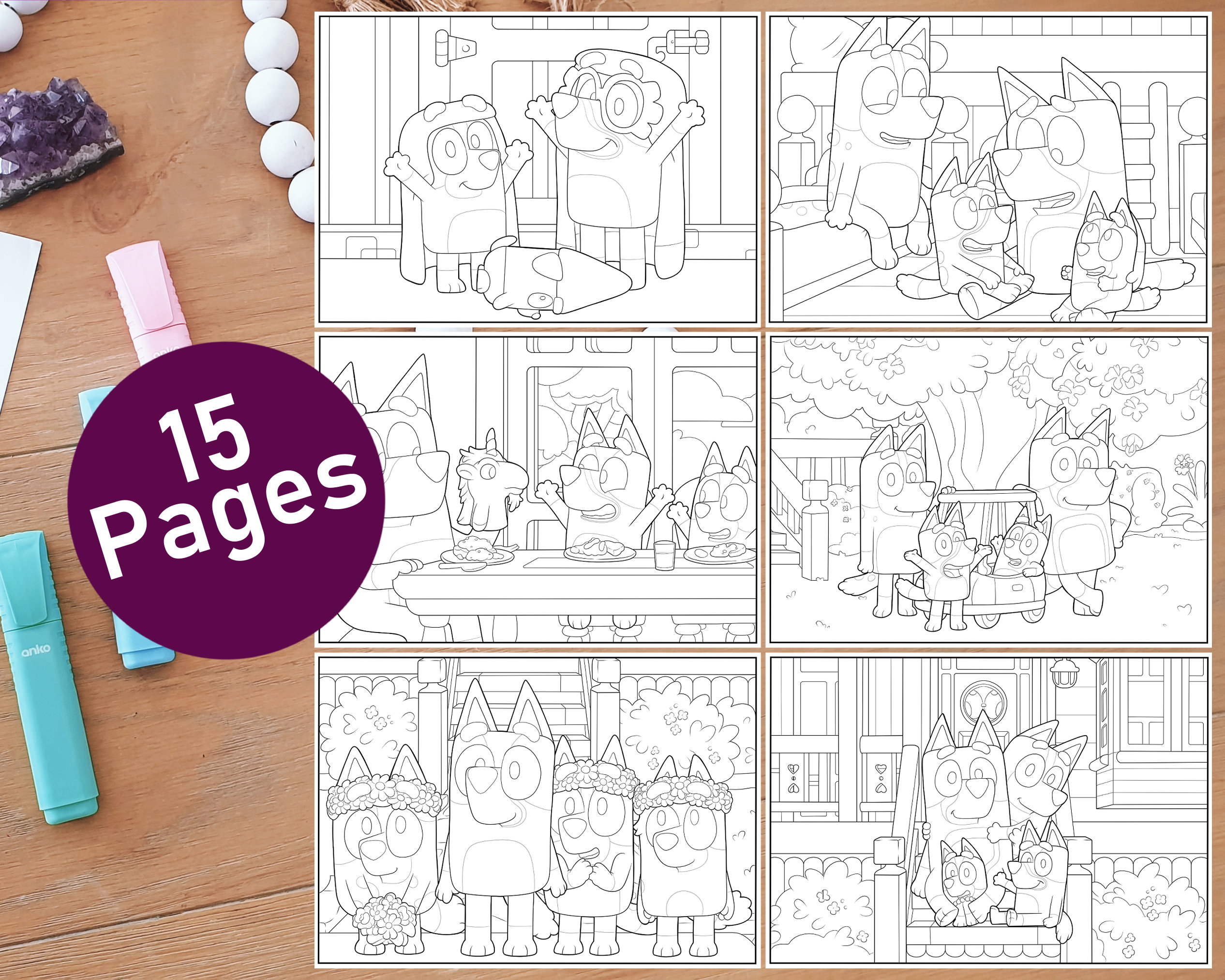 Bluey Coloring Pages | Color Pack | Print and Color | Cute Coloring ...