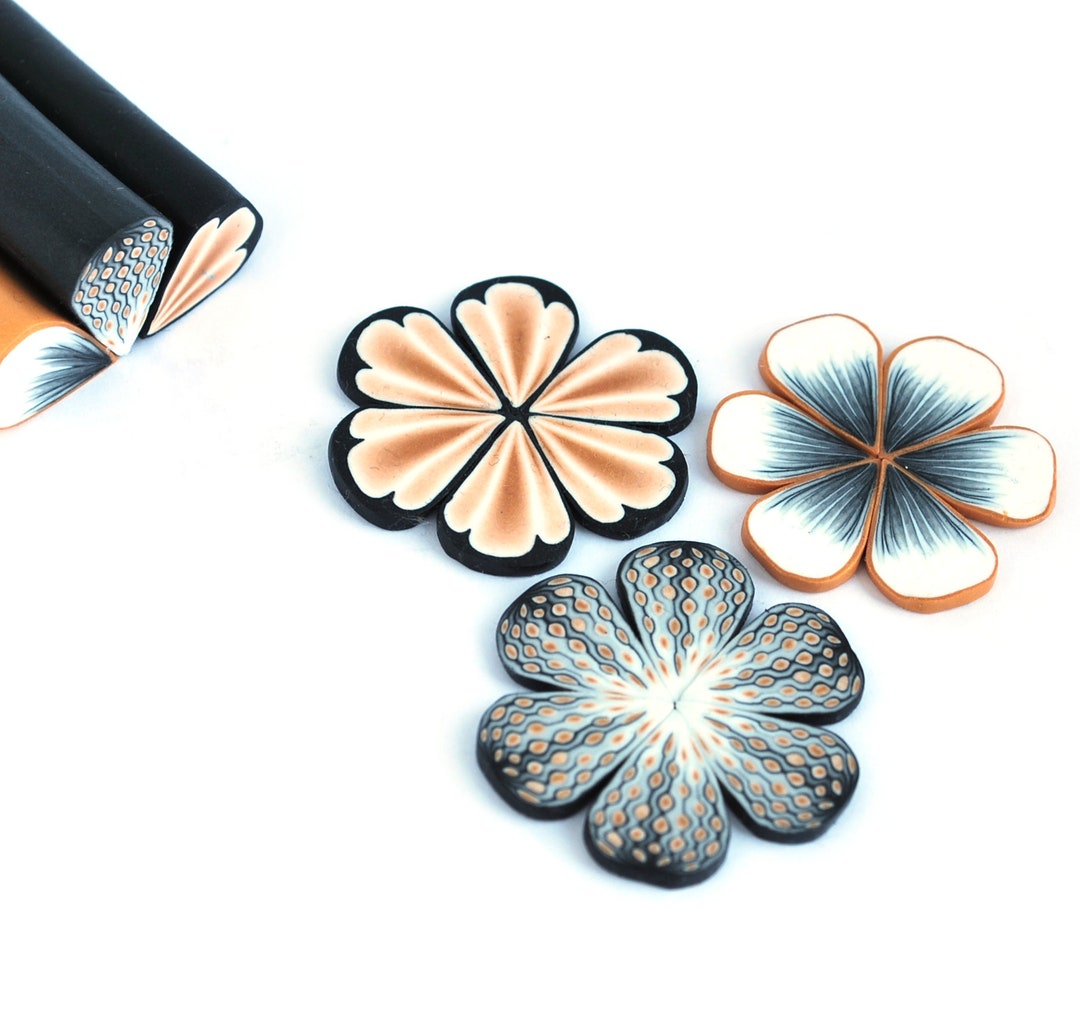 Set of 3 Polymer Clay Petal Canes, Flower Clay Cane, Raw and Unbaked ...