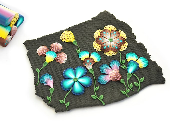 SET of 6 Polymer Clay Petal Canes, Flower Clay Cane, Raw and Unbaked ...