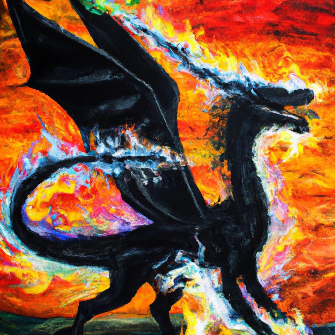 Expressionist Digital Design: the Black Dragon (variation #2) (ai ...