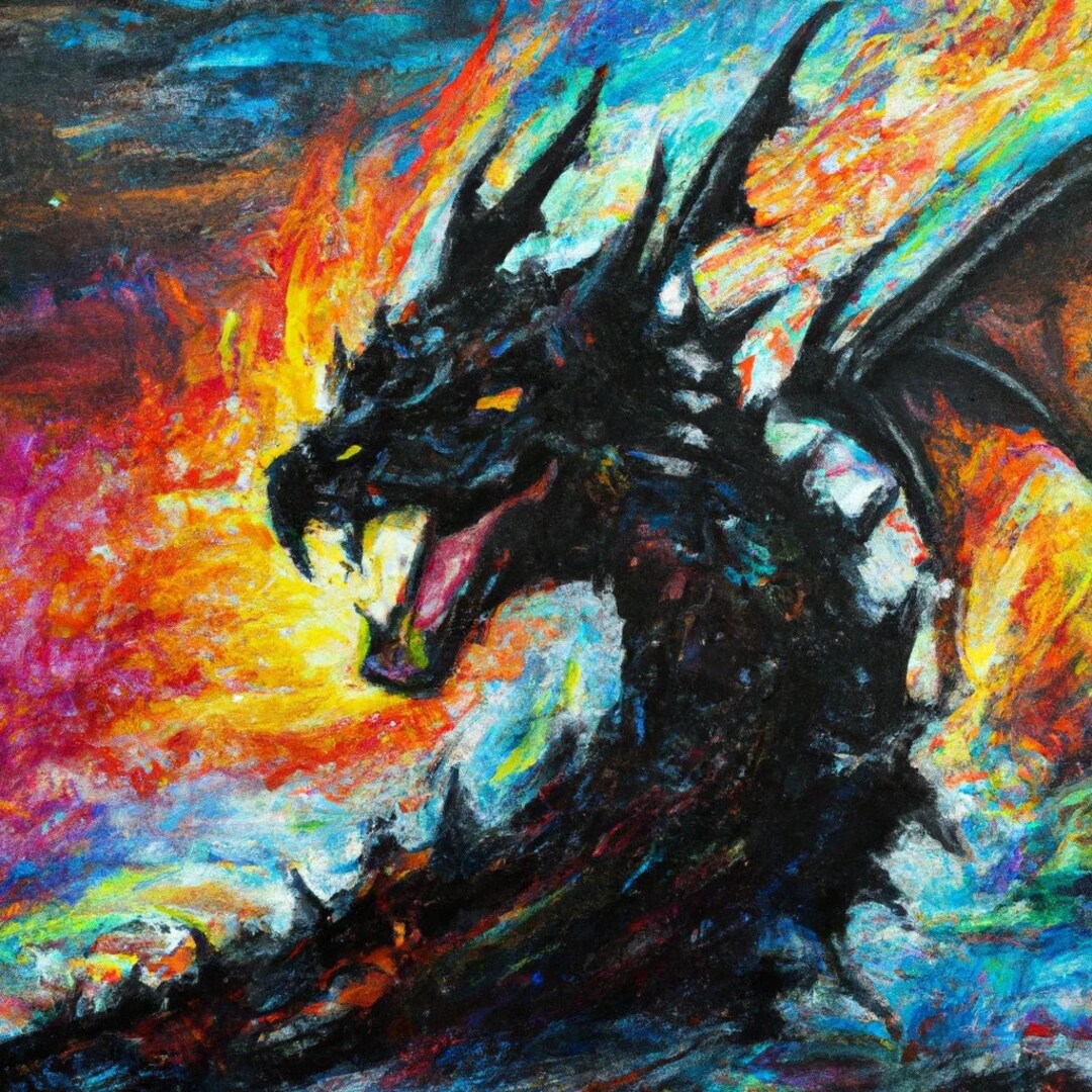 Expressionist Digital Design: the Black Dragon (variation #3) (ai ...