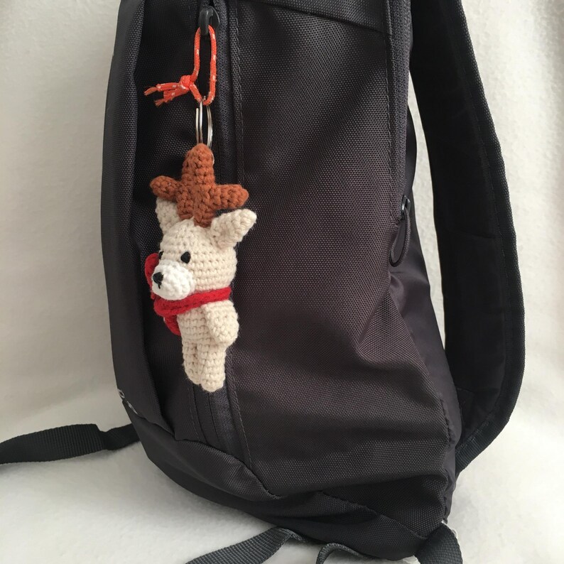 Crochet Reindeer Keychain: Handmade Amigurumi Deer With Scarf - Etsy