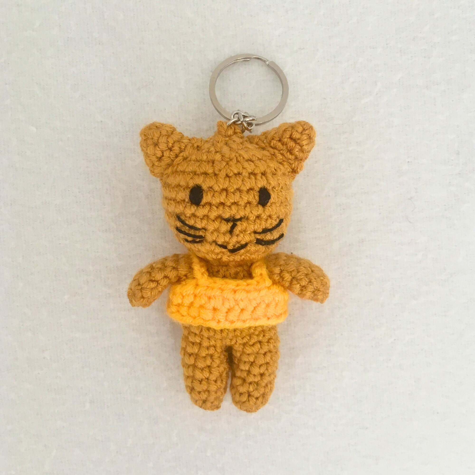 Amigurumi Cat Keychain, Handmade Crochet Miniature Cat Keychain, Tiny ...