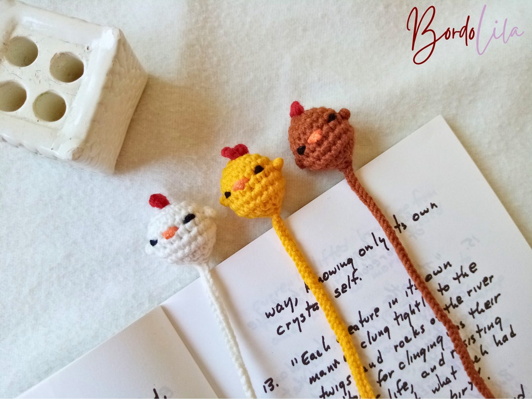 Handmade Crochet Chicken Bookmark: Amigurumi Book Lover Gift - Etsy