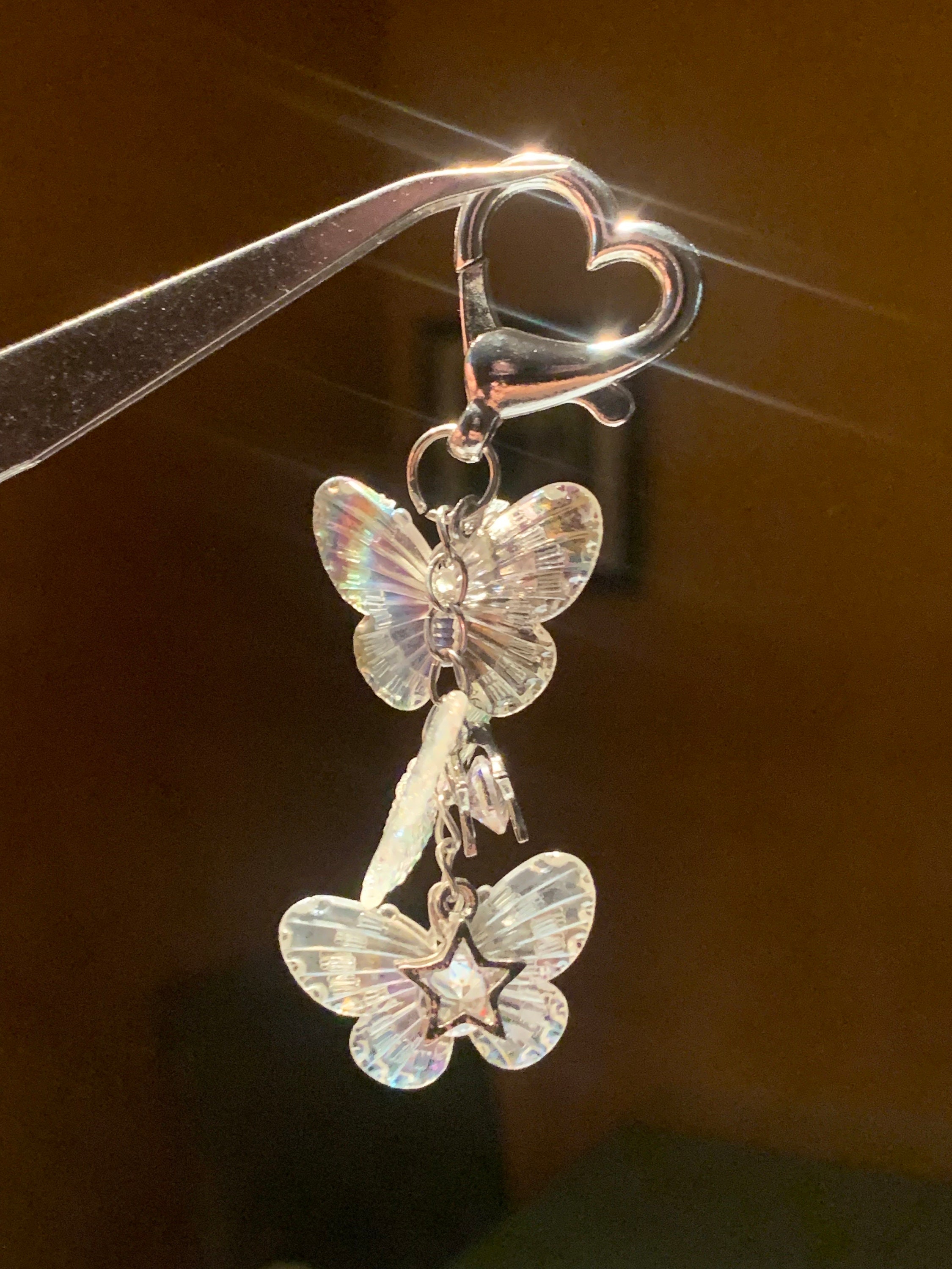 Butterfly Shine Auri Charm, Y2K Goth Keychain Aesthetic Keychain Emo ...