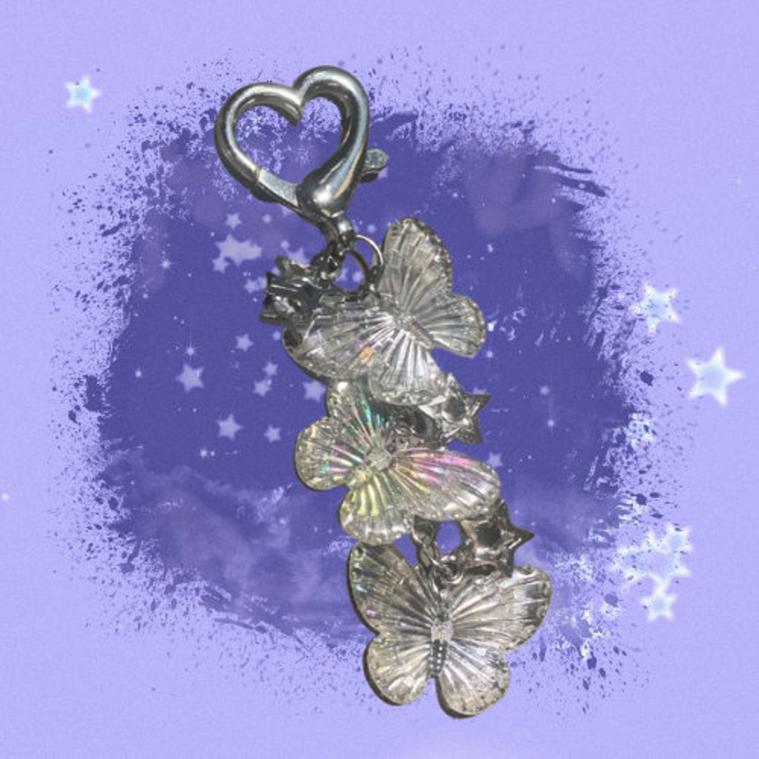 Butterfly Shine Auri Charm, Y2K Goth Keychain Aesthetic Keychain Emo ...