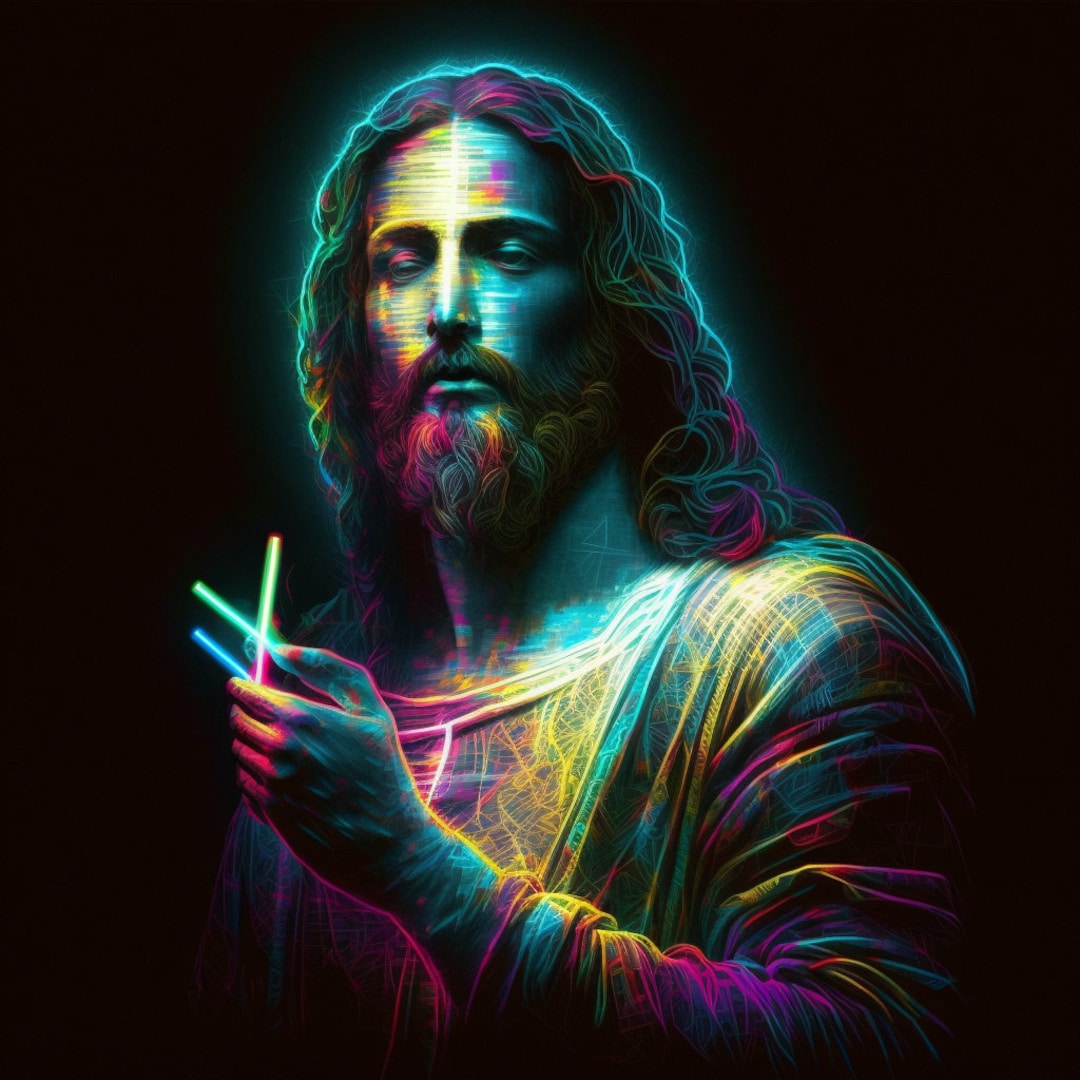 Neon Jesus 2 - Etsy