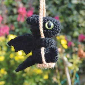 Hanging Car Accessory Toothless Dragon Crochet Pattern UK TERMINOLOGY ...