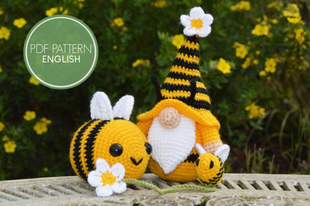Bee Gonk, Bee Plush and Bee Bookmark Crochet Patterns (UK Terminology ...