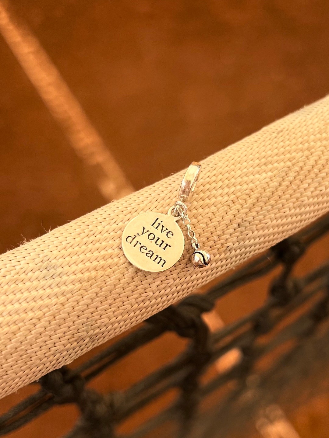 Tennis Charm “tennis Court”tennis Racket Necklace,sterling Silver ...