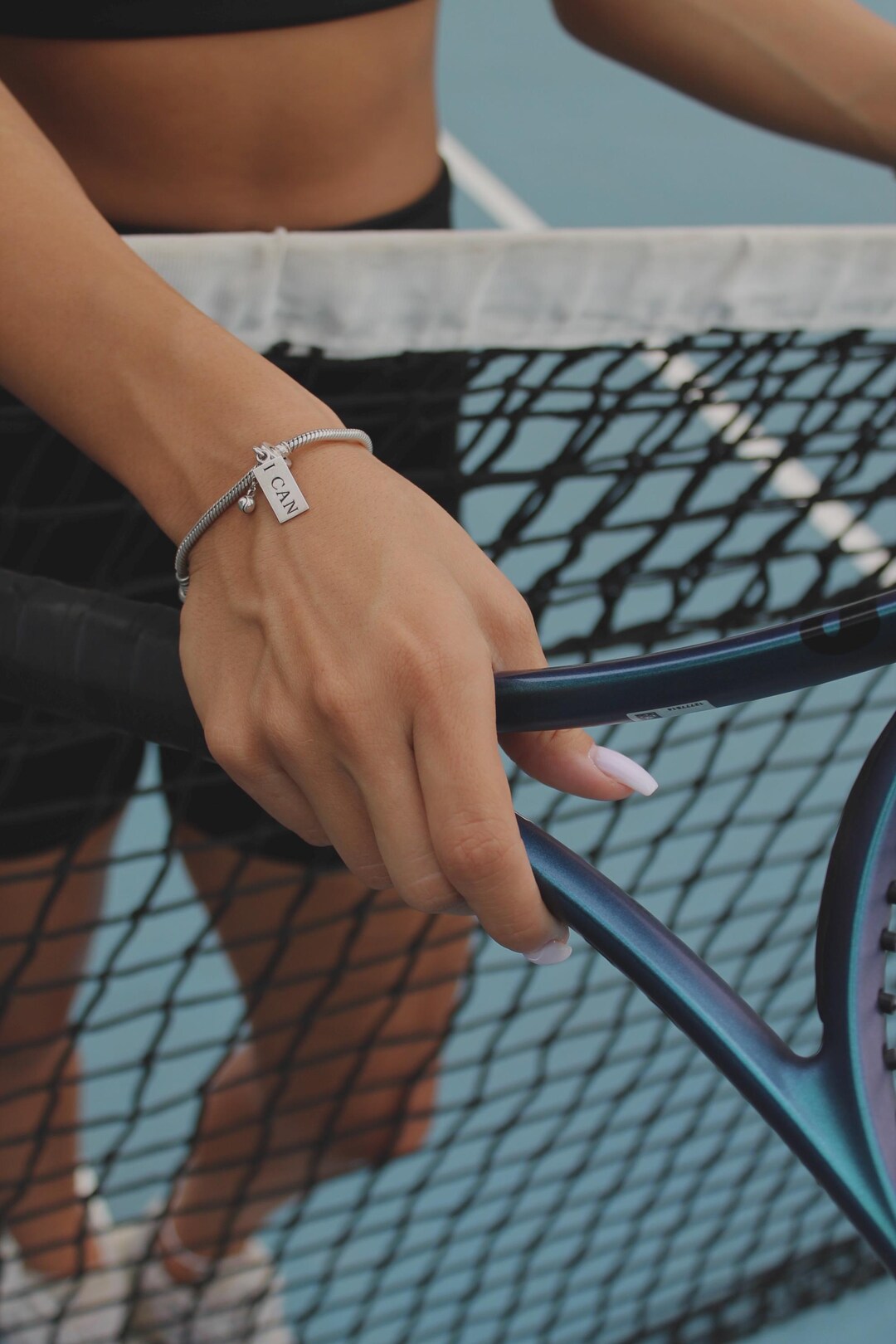 Tennis Charm “tennis Court”tennis Racket Necklace,sterling Silver ...
