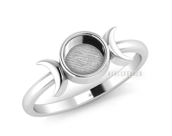 925 Sterling Solid Silver, Infinity Blank Channel Ring Setting, Good ...