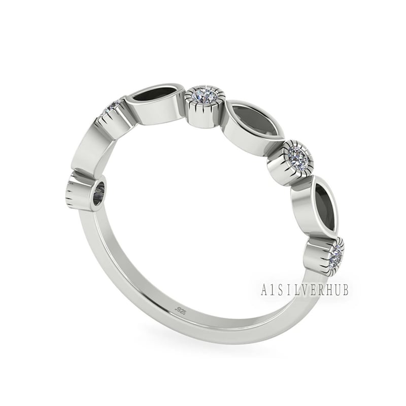 Bezel Marquise Pinky Ring - Etsy