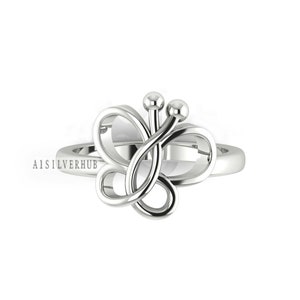 Dainty Butterfly Ring, Filigree Cute Butterfly Ring, Solid 925 Sterling ...