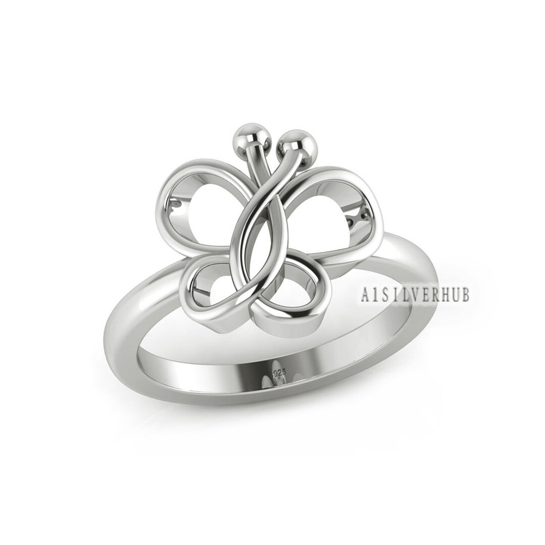 Dainty Butterfly Ring, Filigree Cute Butterfly Ring, Solid 925 Sterling ...