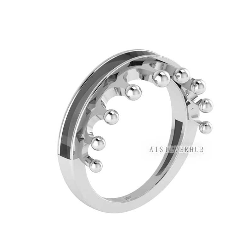 Princess Crown Blank Channel Ring Setting 925 Sterling - Etsy