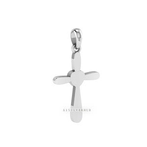 925 Sterling Solid Silver Cross Design Heart Blank Bezel Pendant ...
