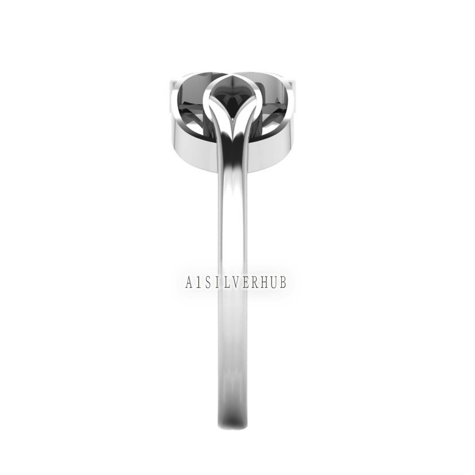 925 Sterling Solid Silver, Infinity Blank Channel Ring Setting, Good ...