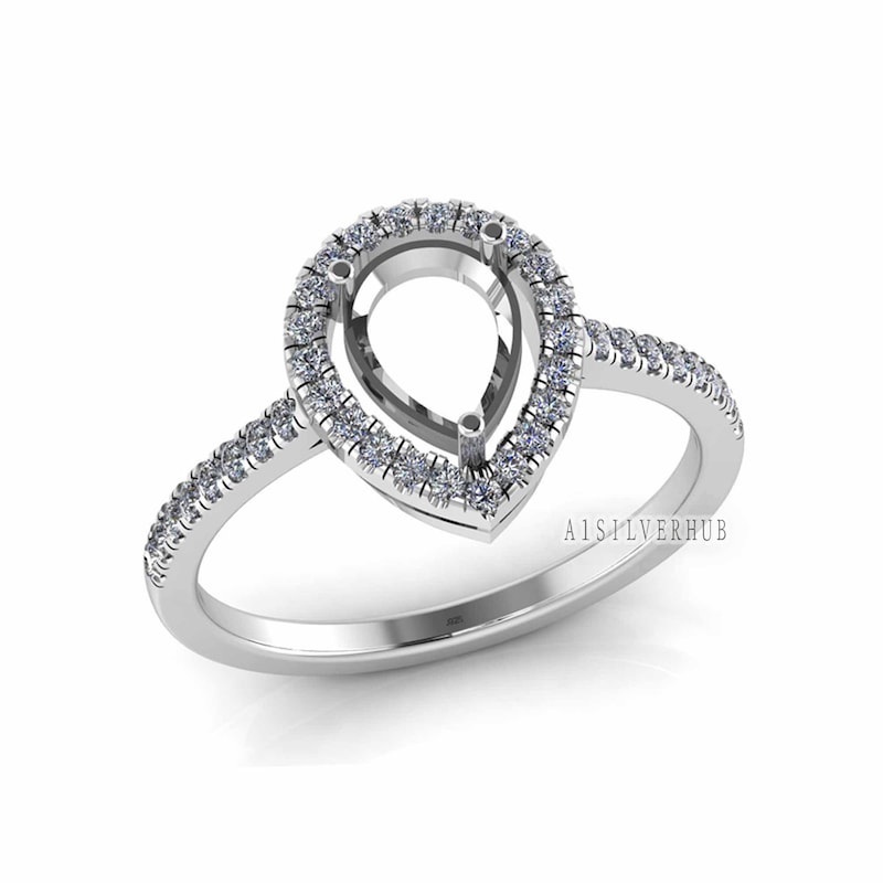 Halo Flower Ring Setting - Etsy UK