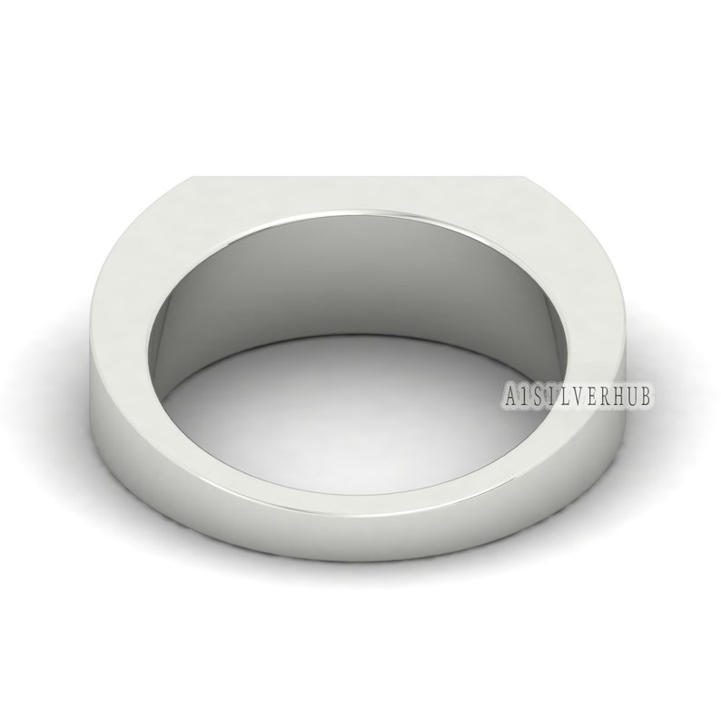 925 Sterling Solid Silver 7x14mm Rectangle Shape Men's Ring, Good for ...